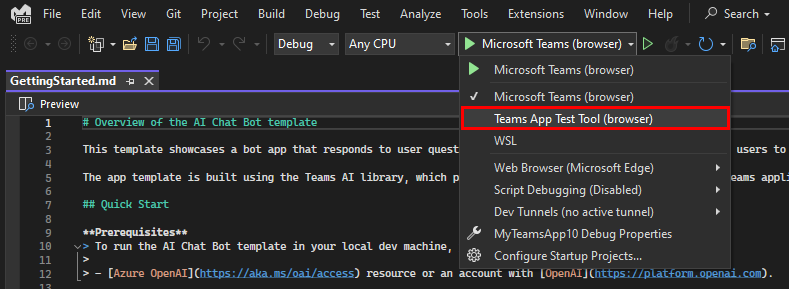 Debug Bot With Teams App Test Tool Teams Microsoft Learn