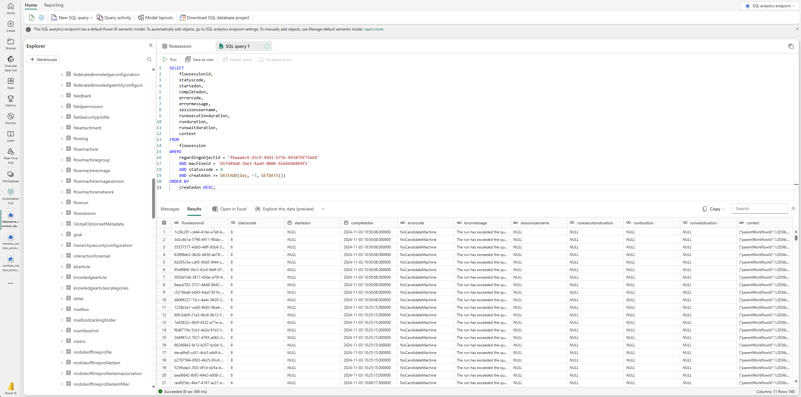 Create Automation Related Queries With Fabric Power Automate Microsoft Learn