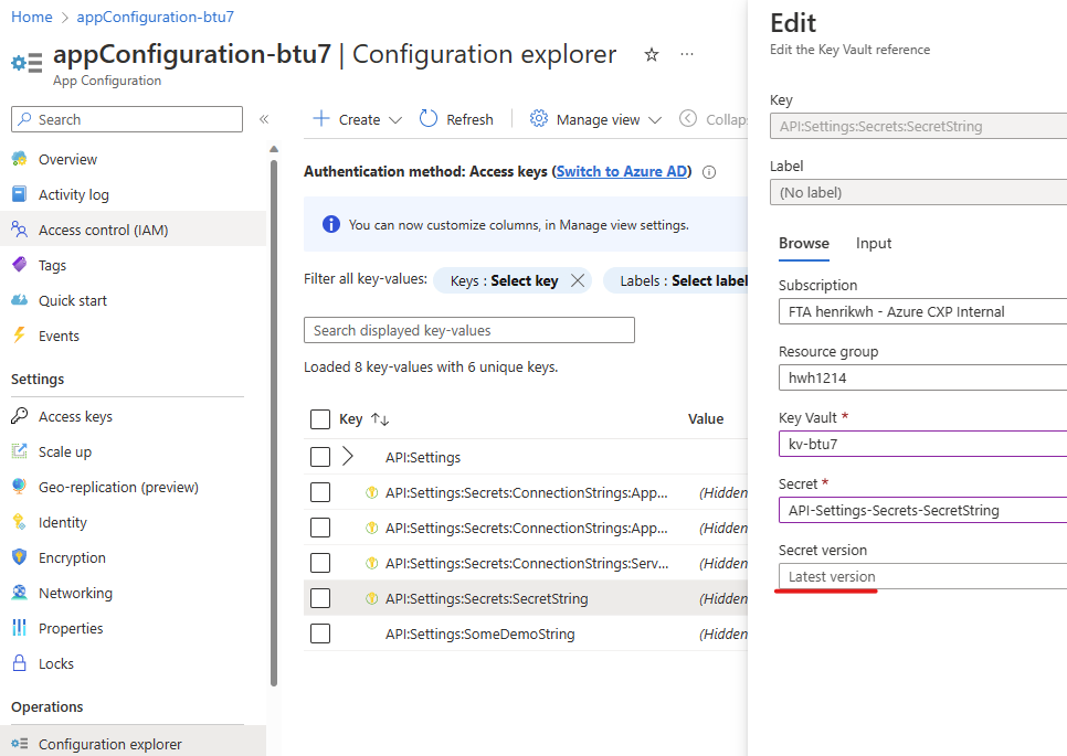 External configuration store using Azure App Configuration Service ... External configuration store using Azure App Configuration Service ...