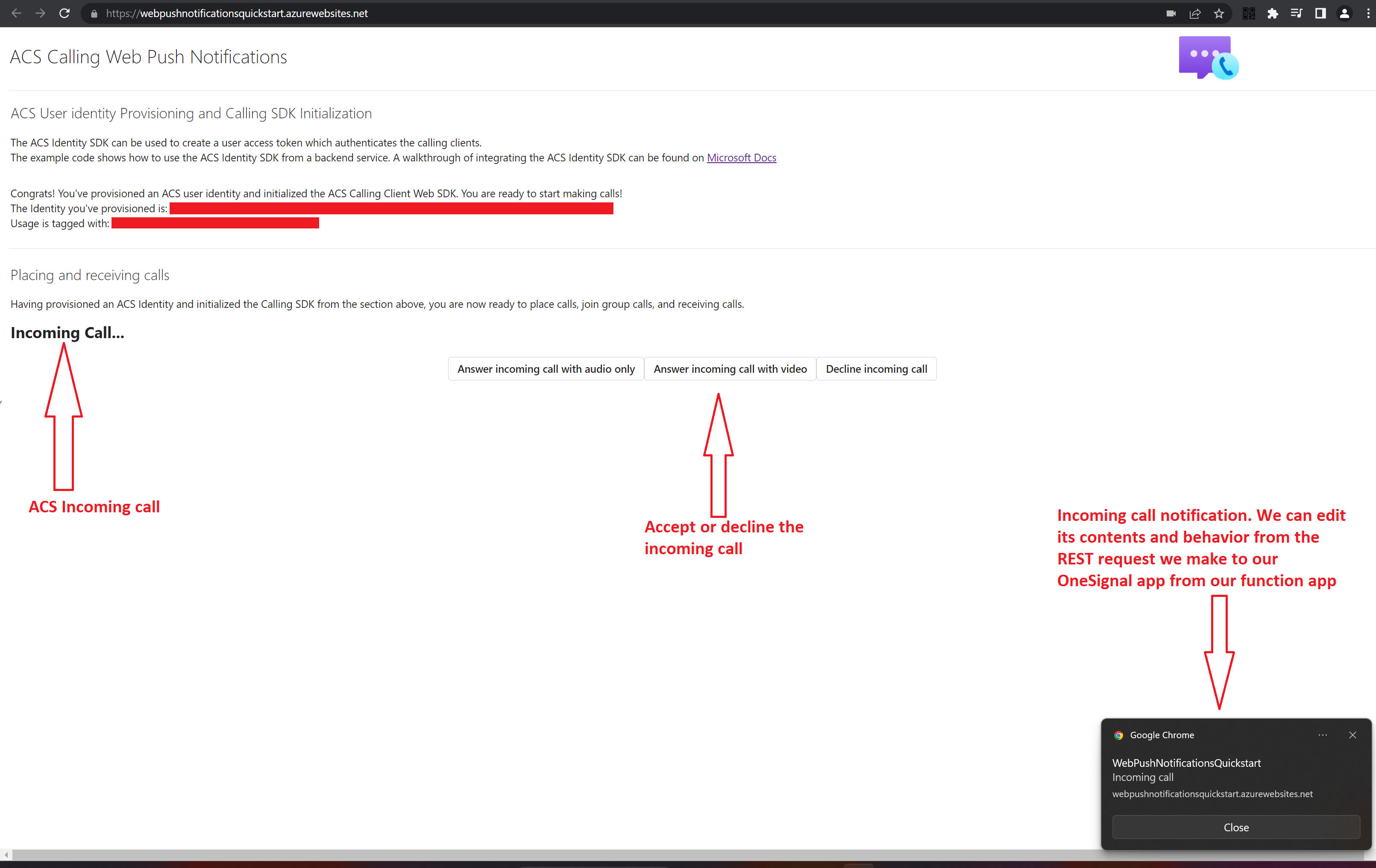 ACS Web Calling SDK - Web push notifications architecture quickstart ... ACS Web Calling SDK - Web push notifications architecture quickstart ...