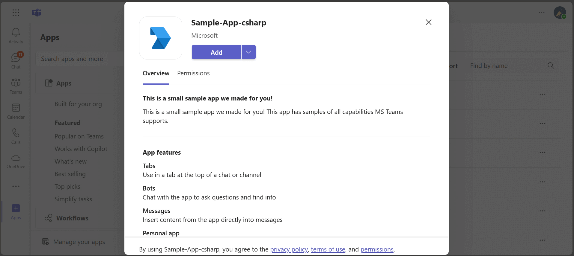 Microsoft Teams Bot In C Code Samples Microsoft Learn