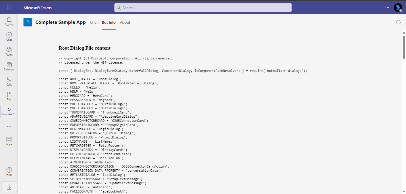 Microsoft Teams Bot in Node.js - Code Samples | Microsoft Learn Microsoft Teams Bot in Node.js - Code Samples | Microsoft Learn