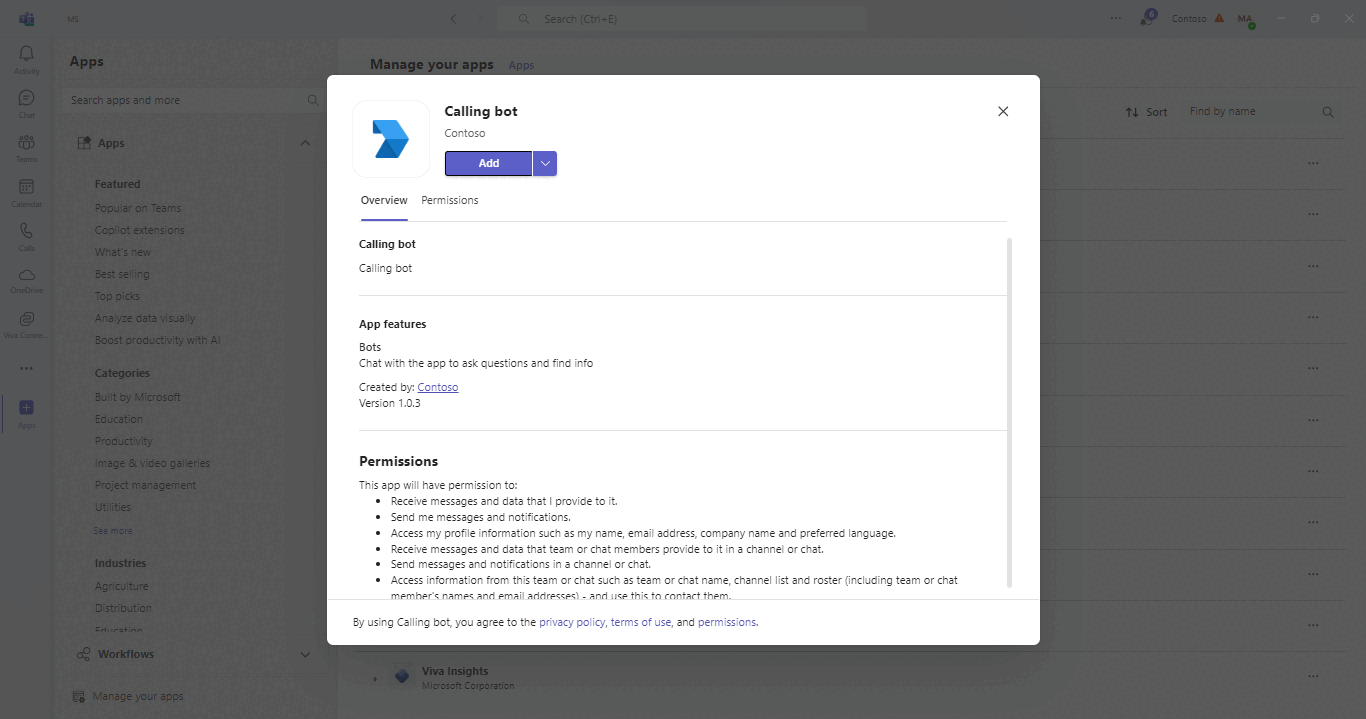 Calling And Meeting Bot Sample V4 Code Samples Microsoft Learn