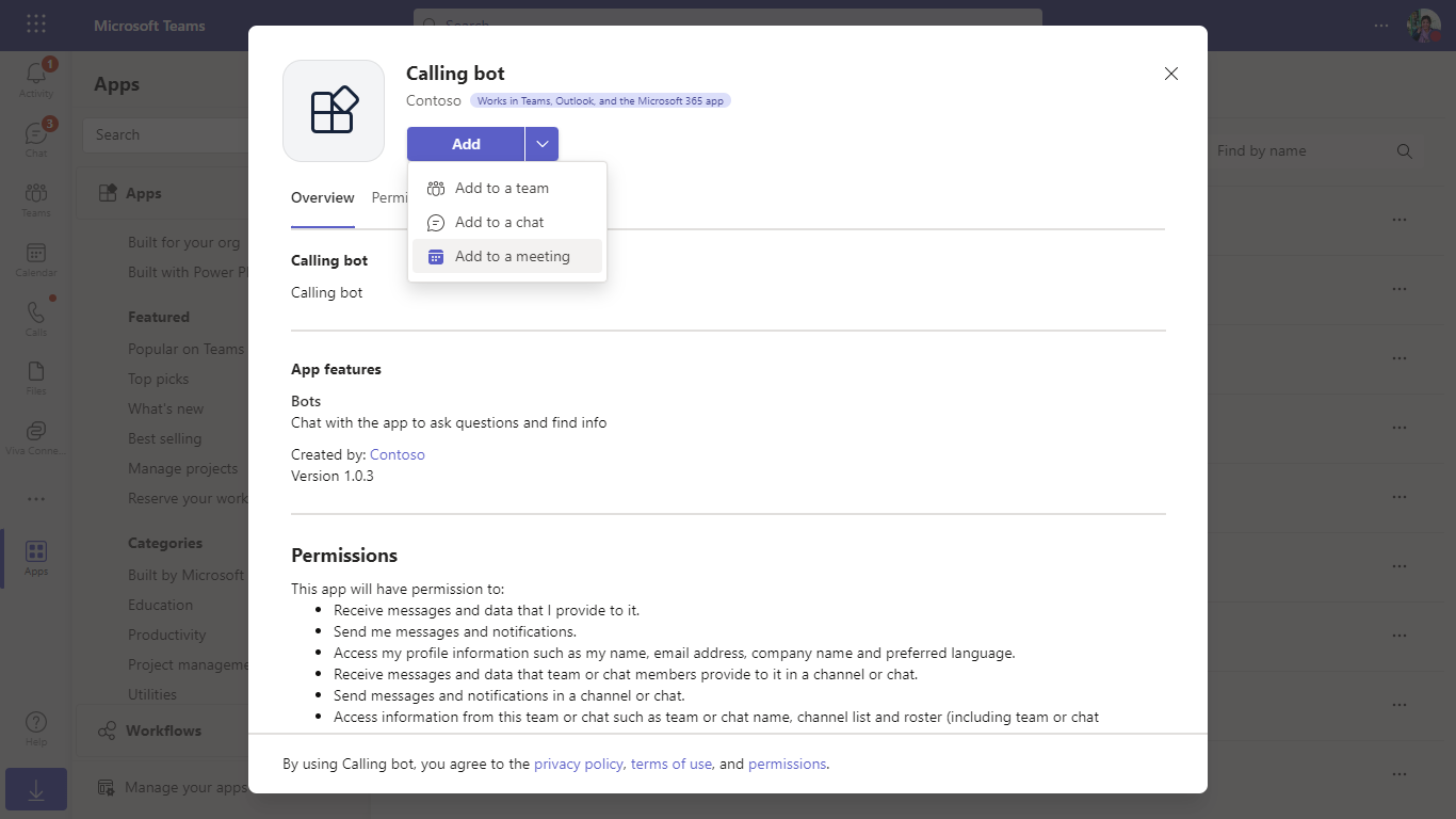 Calling And Meeting Bot Sample V4 Code Samples Microsoft Learn