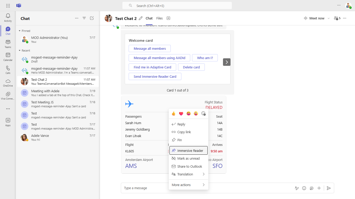 Teams Conversation Bot Code Samples Microsoft Learn