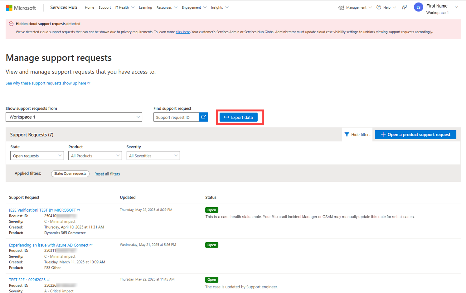 Manage Support requests | Microsoft Learn Manage Support requests | Microsoft Learn