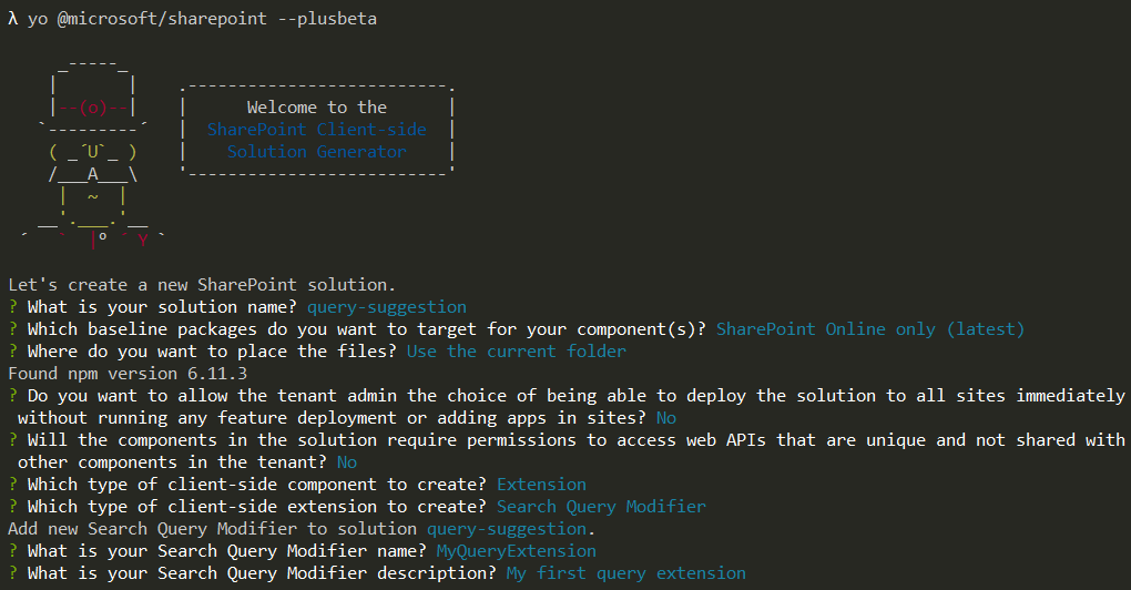 Building A Query Suggestion Extension Using Sharepoint Framework Microsoft Learn