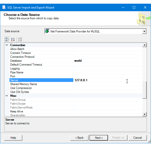 Connect To A Mysql Data Source Sql Server Import And Export Wizard Sql Server Integration 0294
