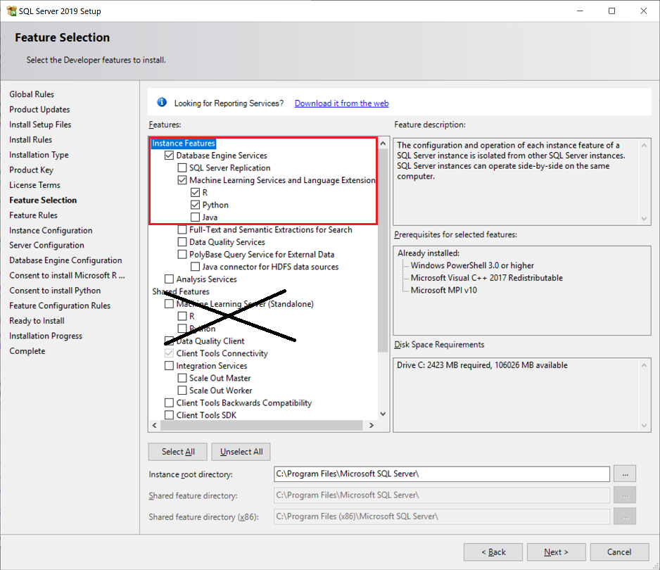 Install SQL Server Machine Learning Services on Windows - SQL Server ... Install SQL Server Machine Learning Services on Windows - SQL Server ...