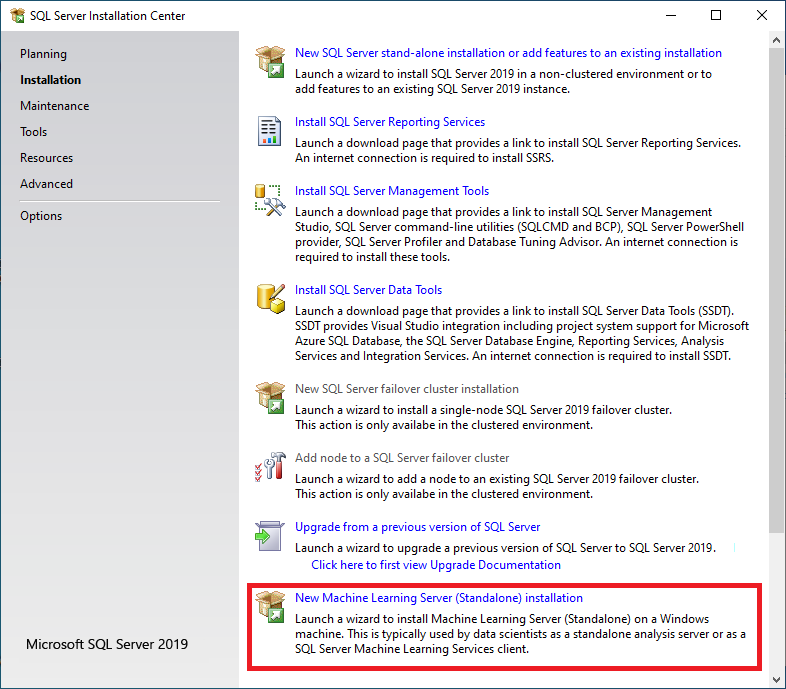 Install Machine Learning Server (Standalone) - SQL Server Machine ... Install Machine Learning Server (Standalone) - SQL Server Machine ...