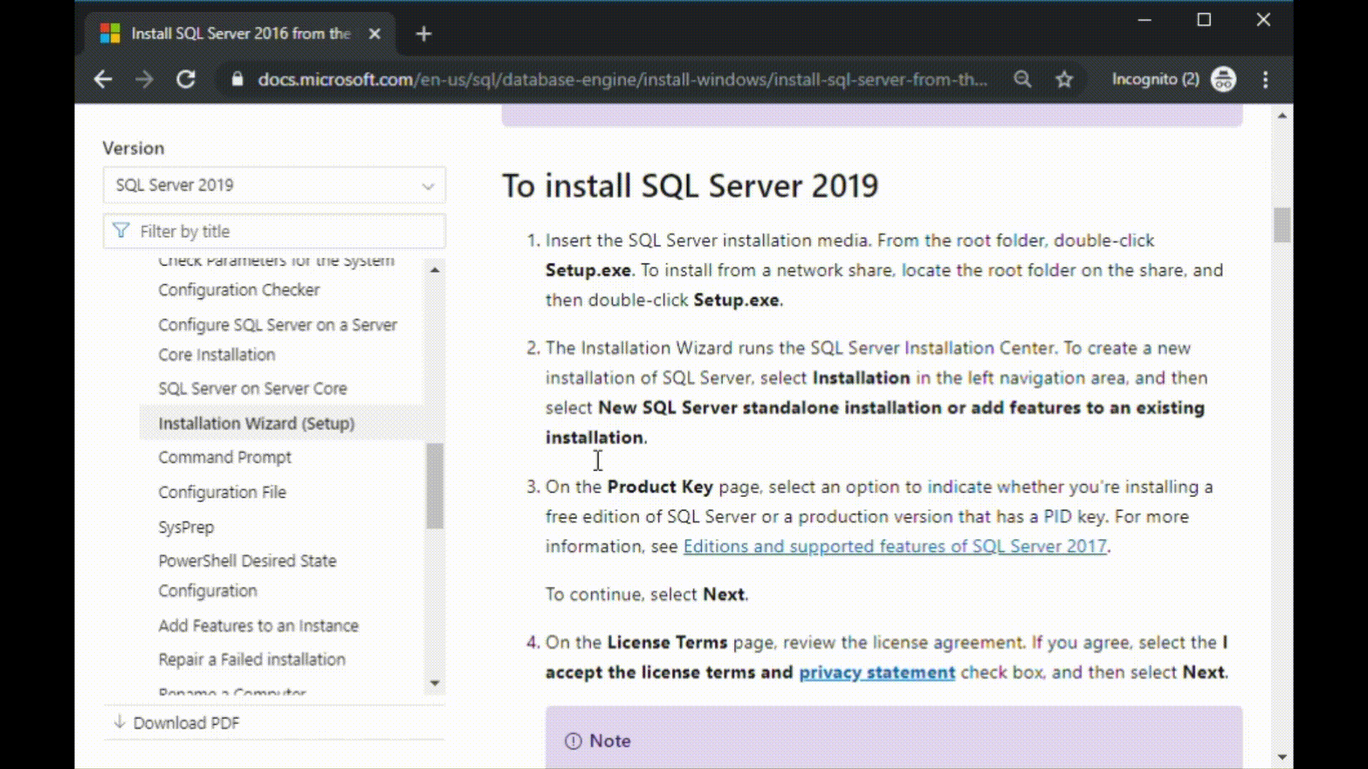 Sql Server Docs Navigation Tips Sql Server Microsoft Learn