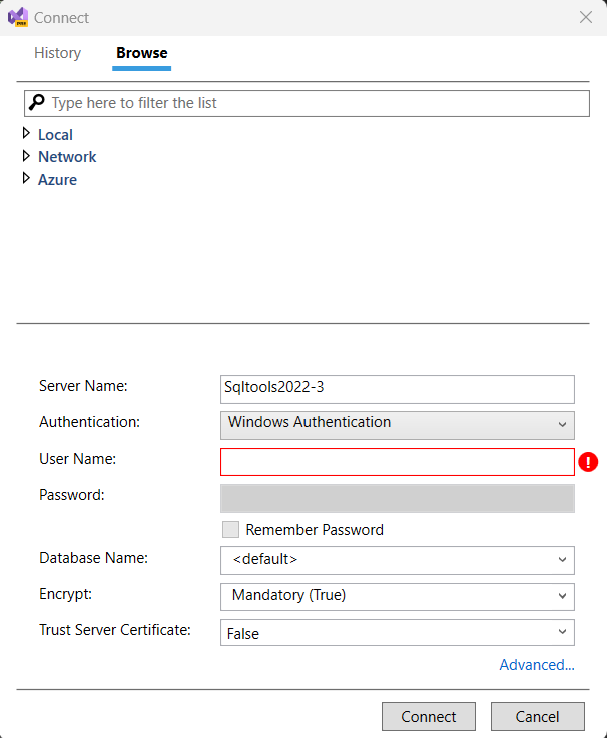Connect To An Existing Database In Ssdt Sql Server Data Tools Ssdt Microsoft Learn