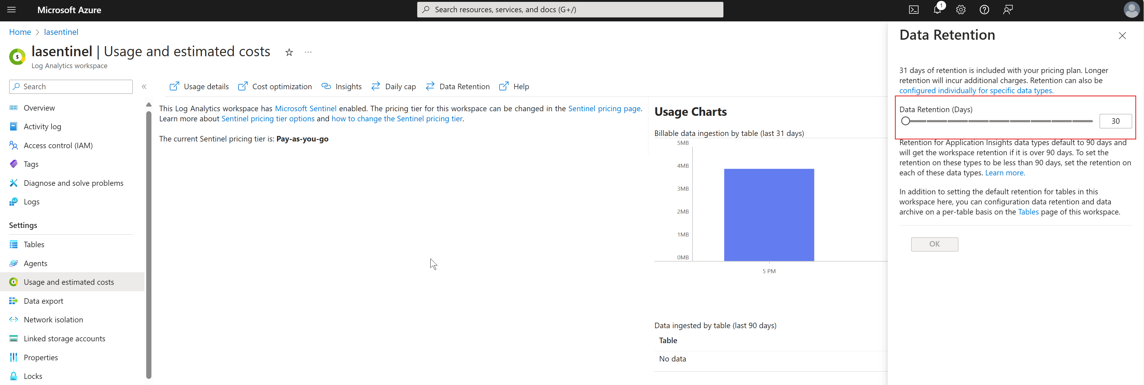 Configure Data Retention For A Log Analytics Workspace In Microsoft Azure Azure Microsoft Learn