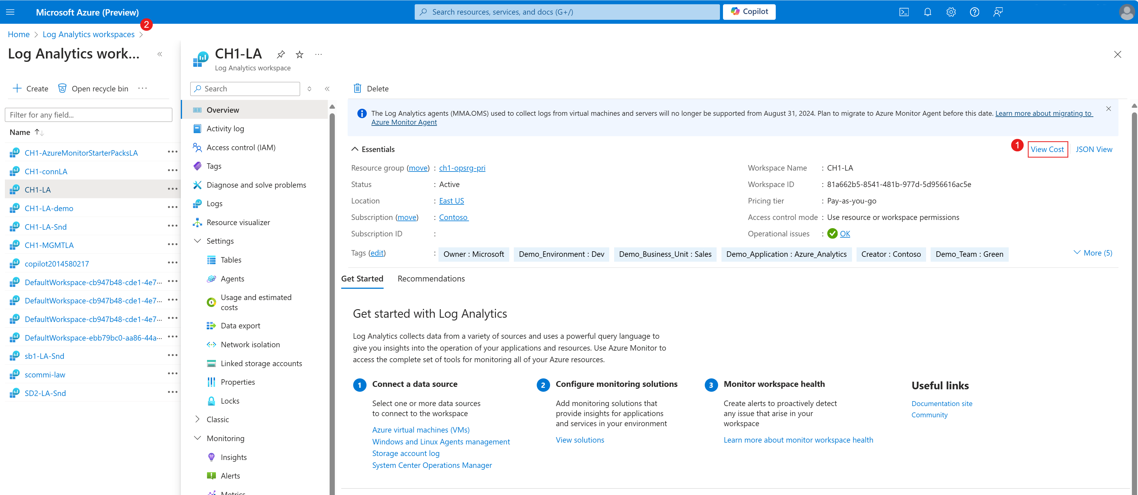 Understand Cost And Usage In Log Analytics Workspace In Microsoft Azure Azure Microsoft Learn
