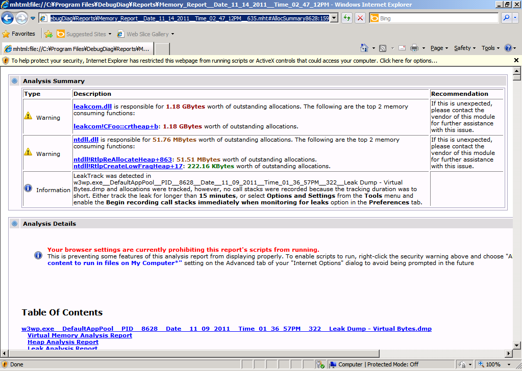 Troubleshoot Native Memory Leak In An Iis 7x Application Pool Internet Information Services