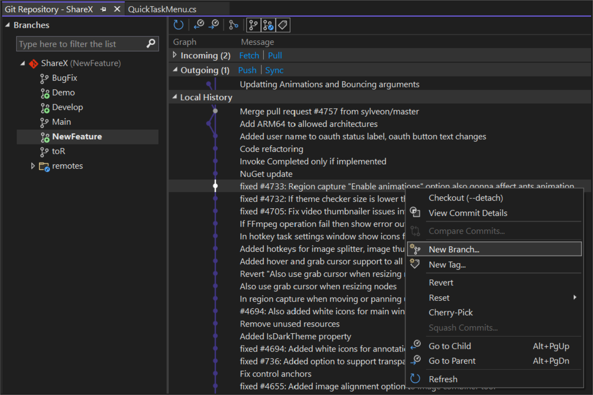 Browse repos, compare branches & commits - Visual Studio (Windows ... Browse repos, compare branches & commits - Visual Studio (Windows ...