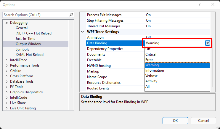 XAML data binding diagnostics - Visual Studio (Windows) | Microsoft Learn XAML data binding diagnostics - Visual Studio (Windows) | Microsoft Learn