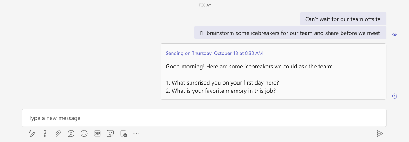 Schedule send suggestions in Teams chat | Microsoft Learn Schedule send suggestions in Teams chat | Microsoft Learn