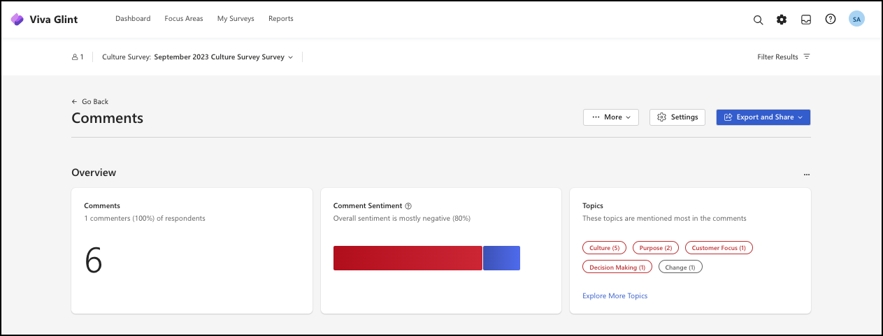 Use Viva Glint's Comments report | Microsoft Learn Use Viva Glint's Comments report | Microsoft Learn