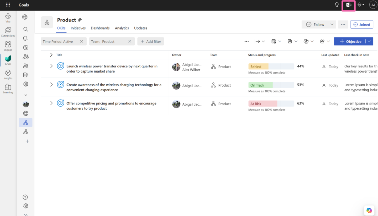 Copilot in Viva Goals | Microsoft Learn Copilot in Viva Goals | Microsoft Learn