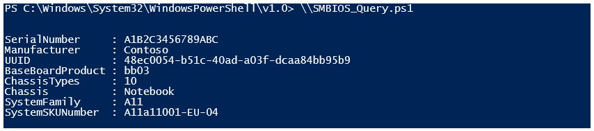 Sample Powershell Script To Query Smbios Locally Windows Drivers Microsoft Learn