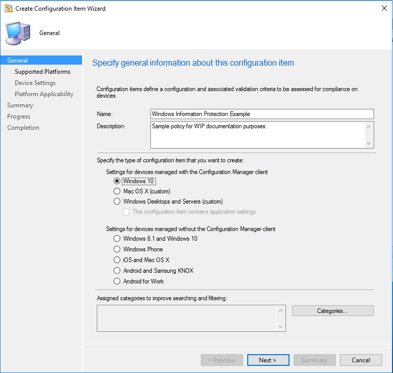 Create And Deploy A Wip Policy In Configuration Manager Microsoft Learn