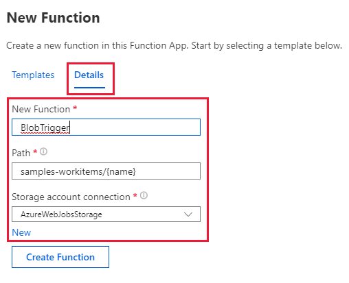 Creación de una función en Azure desencadenada por Blob Storage | Microsoft Learn