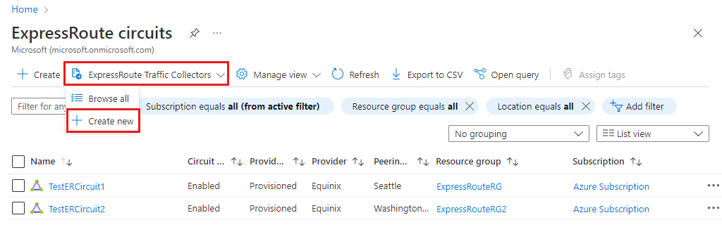 Configuración del recopilador de tráfico para ExpressRoute - Azure ... Configuración del recopilador de tráfico para ExpressRoute - Azure ...