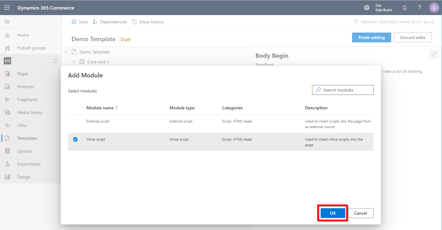 External And Inline Script Modules Commerce Dynamics 365 Microsoft Learn