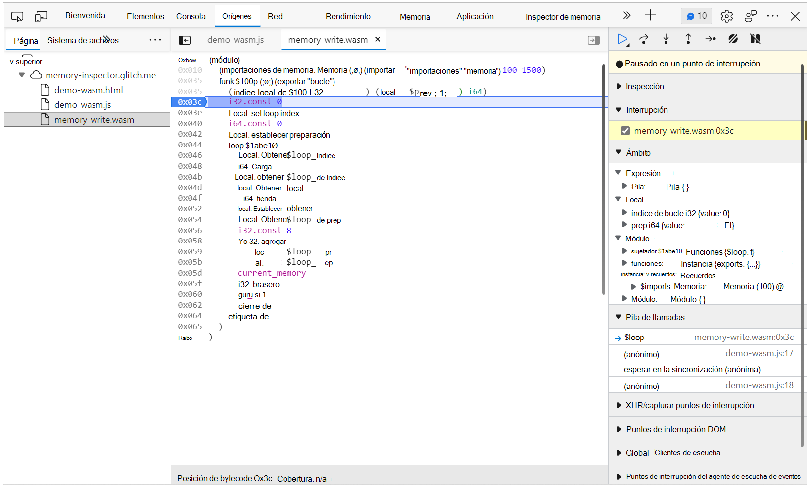 Inspección De Un Objeto Arraybuffer De Javascript Con La Herramienta Inspector De Memoria