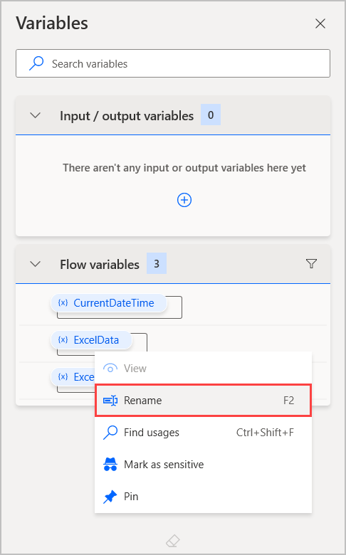 Administrar Variables Y El Panel De Variables Power Automate Microsoft Learn