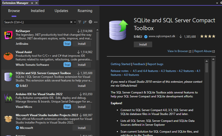 Buscar y administrar paquetes de extensiones - Visual Studio (Windows ... Buscar y administrar paquetes de extensiones - Visual Studio (Windows ...