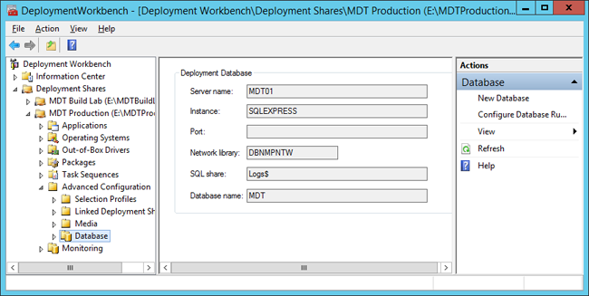 Uso de la base de datos MDT para almacenar provisionalmente Windows 10 ... Uso de la base de datos MDT para almacenar provisionalmente Windows 10 ...