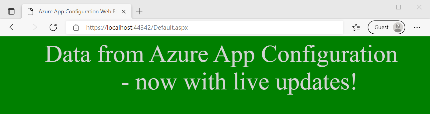 Tutoriel Pour Utiliser La Configuration Dynamique Azure App Configuration Dans Une Application