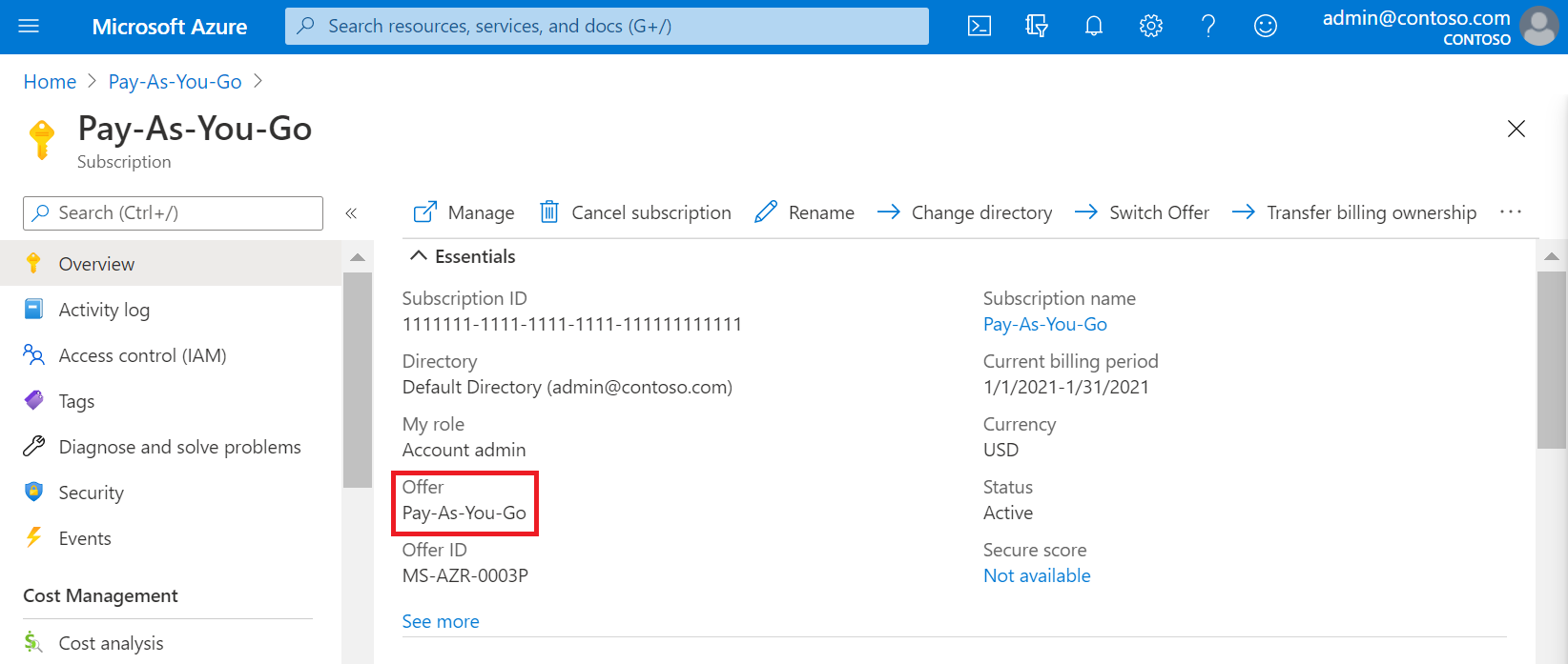 Modifier l’offre d’abonnement Azure - Microsoft Cost Management ... Modifier l’offre d’abonnement Azure - Microsoft Cost Management ...