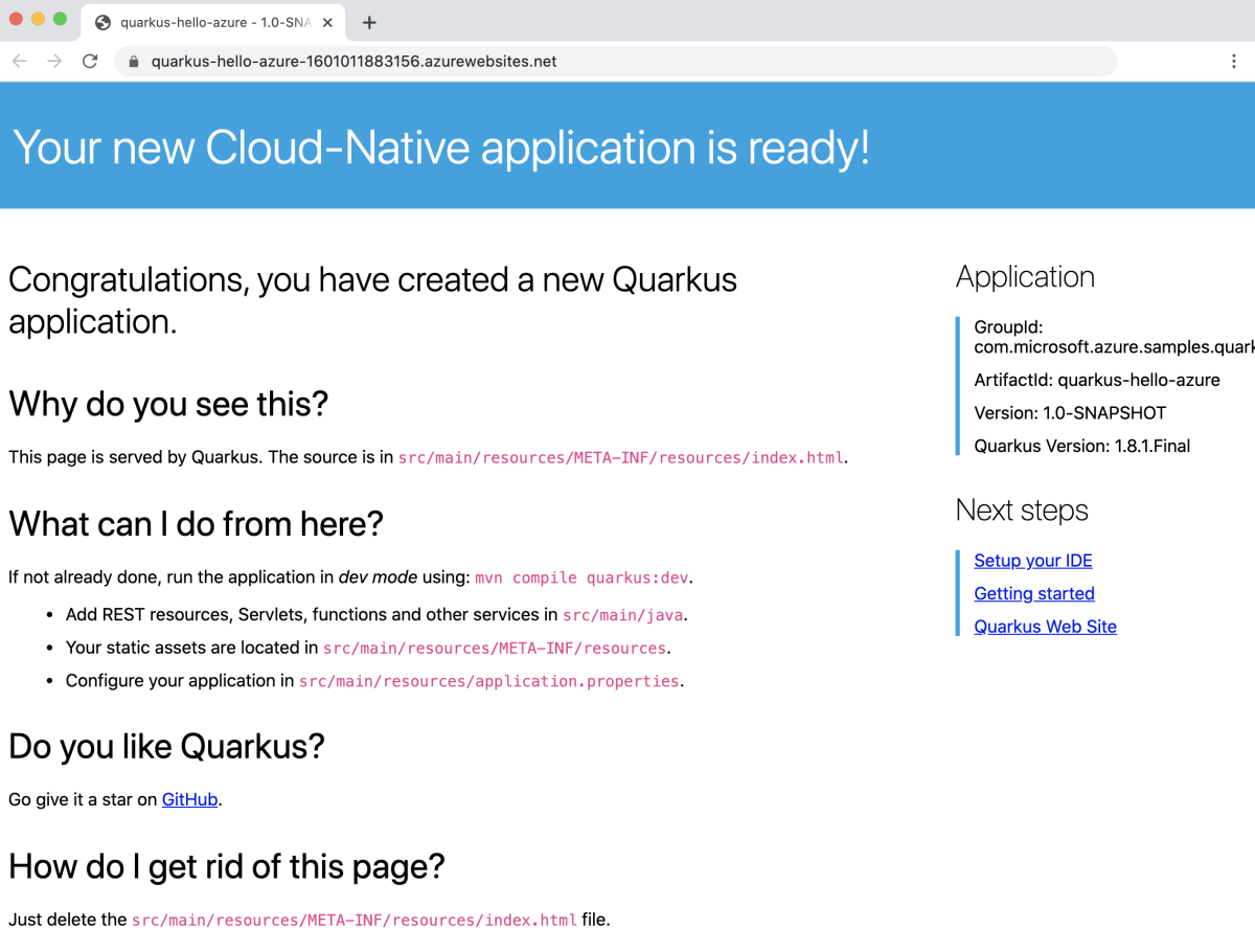 Déployer Une Application Web Quarkus Sur Azure App Service Avec Maven Java On Azure