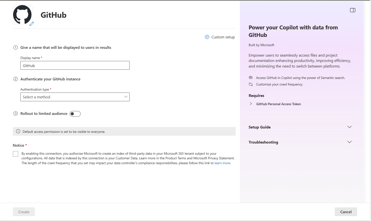 Connecteur GitHub Cloud Knowledge Graph pour Microsoft Search et Copilot | Microsoft Learn