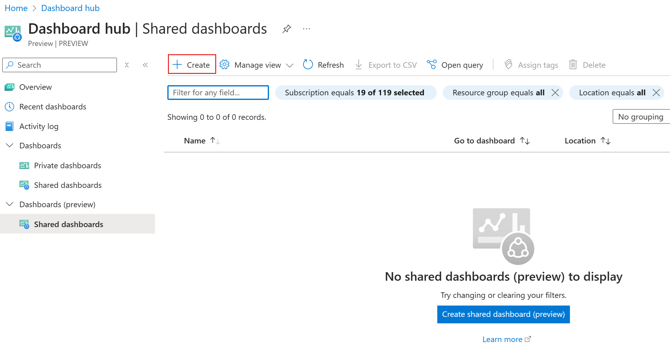 Membuat dan mengelola dasbor di hub Dasbor - Azure portal | Microsoft Learn Membuat dan mengelola dasbor di hub Dasbor - Azure portal | Microsoft Learn