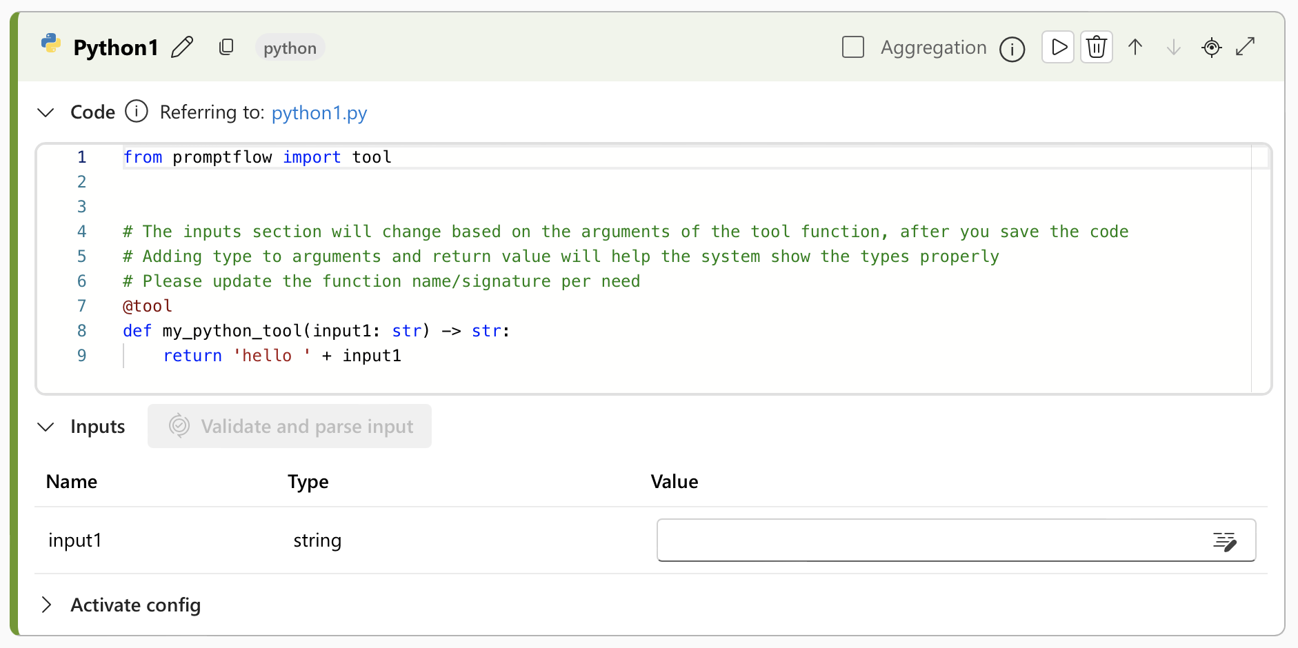 Strumento Python per i flussi nel portale di Azure AI Foundry - Azure AI Foundry | Microsoft Learn