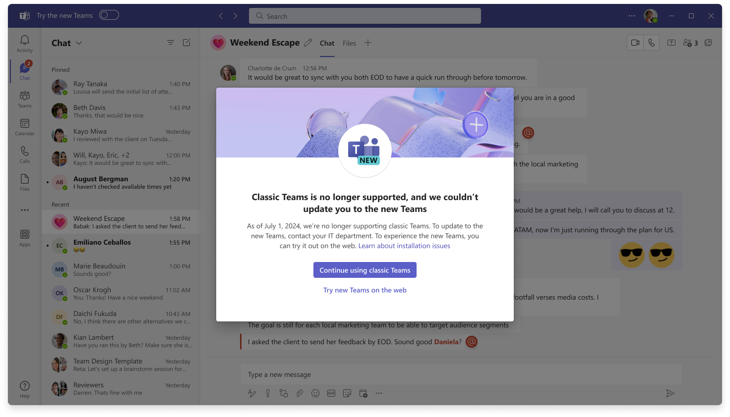 Fine della disponibilità per il client teams classico - Microsoft Teams ... Fine della disponibilità per il client teams classico - Microsoft Teams ...