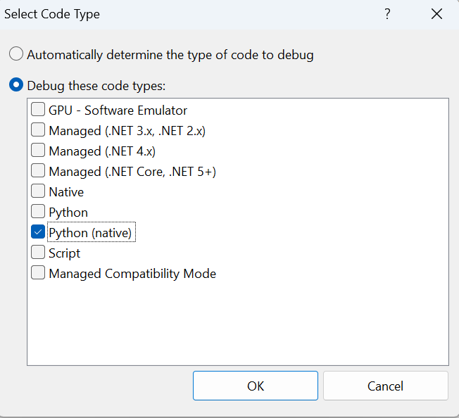 Debug in modalità mista per Python - Visual Studio (Windows) | Microsoft Learn