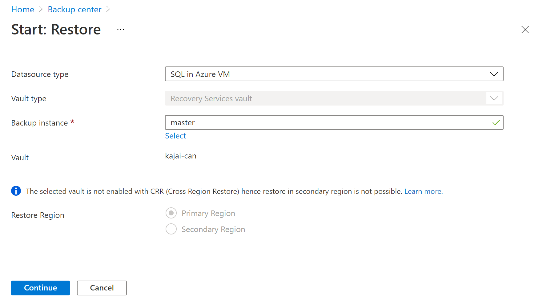 Azure Vm 上の Sql Server データベースを復元する Azure Backup Microsoft Learn