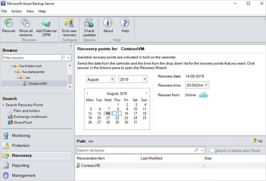 Azure Backup Server を使用して Vmware Vm を復元する Azure Backup Microsoft Learn