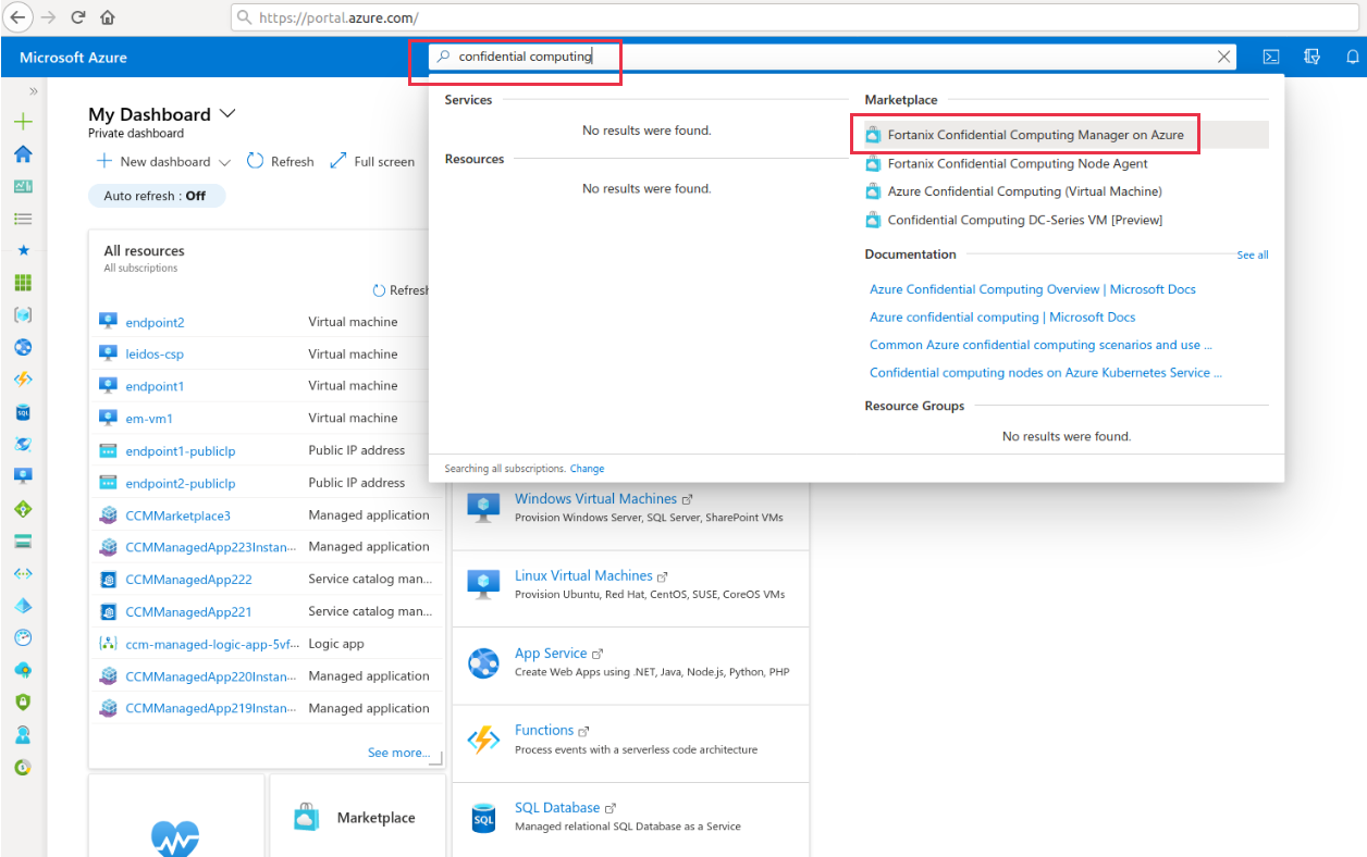 Azure マネージド アプリケーションでの Fortanix Confidential Computing Manager ... Azure マネージド アプリケーションでの Fortanix Confidential Computing Manager ...
