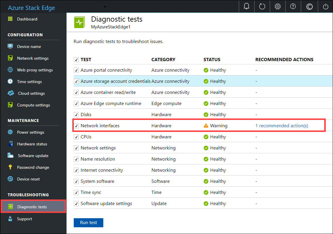 Azure Stack Edge Pro FPGA を Azure portal 経由でトラブルシューティングする | Microsoft Learn Azure Stack Edge Pro FPGA を Azure portal 経由でトラブルシューティングする | Microsoft Learn