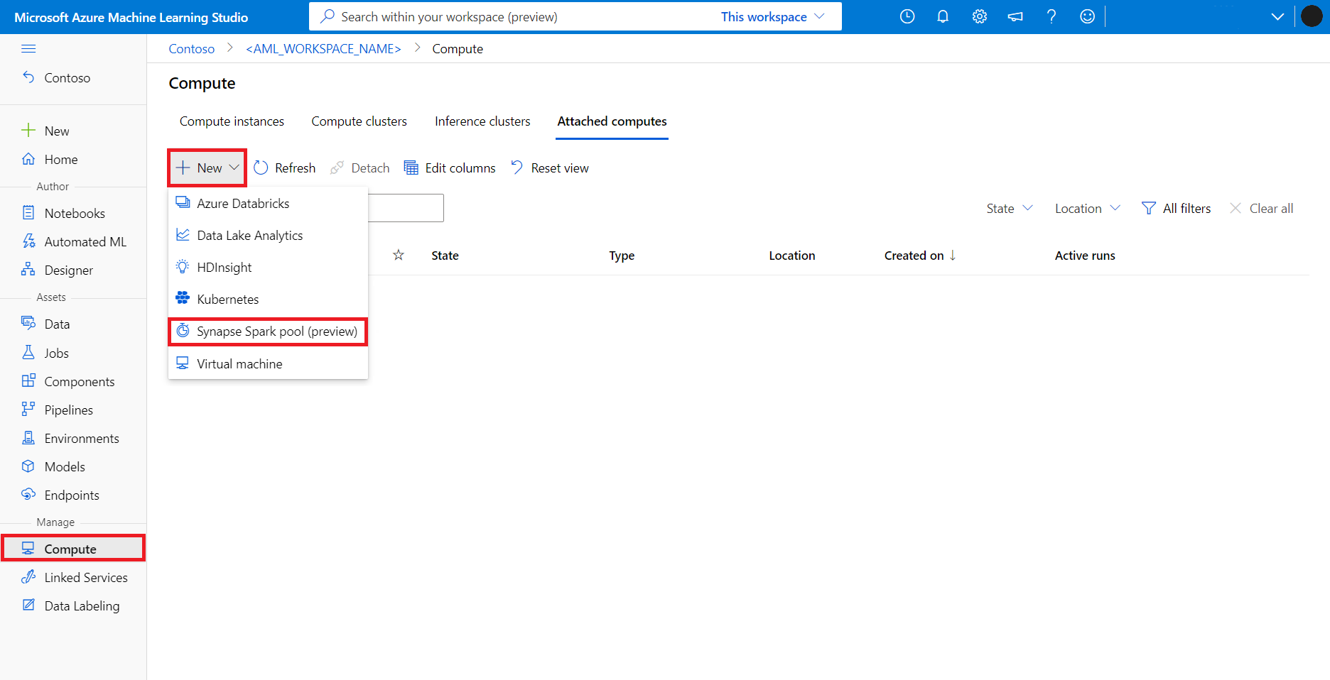Azure Machine Learning で Synapse Spark プールをアタッチして管理する Azure Machine Learning Microsoft Learn