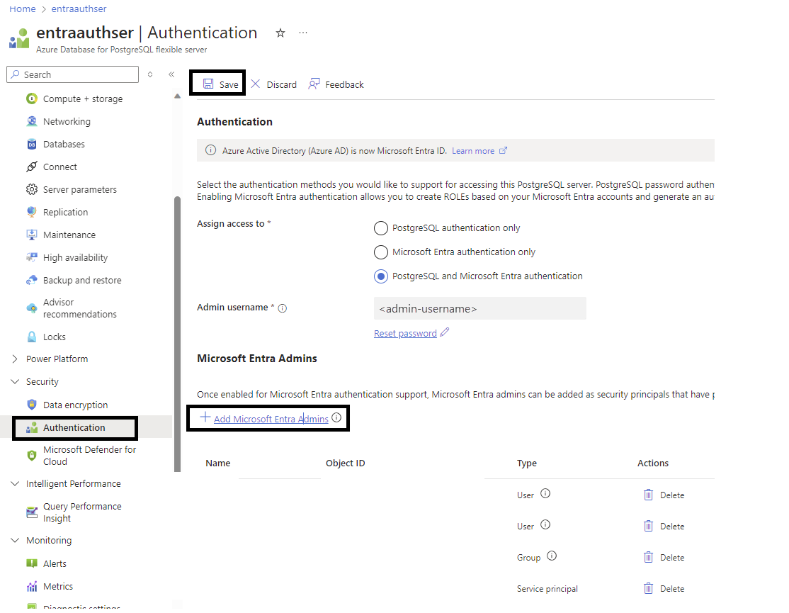 認証に Microsoft Entra Id を使用する Azure Database For Postgresql Flexible Server Microsoft Learn