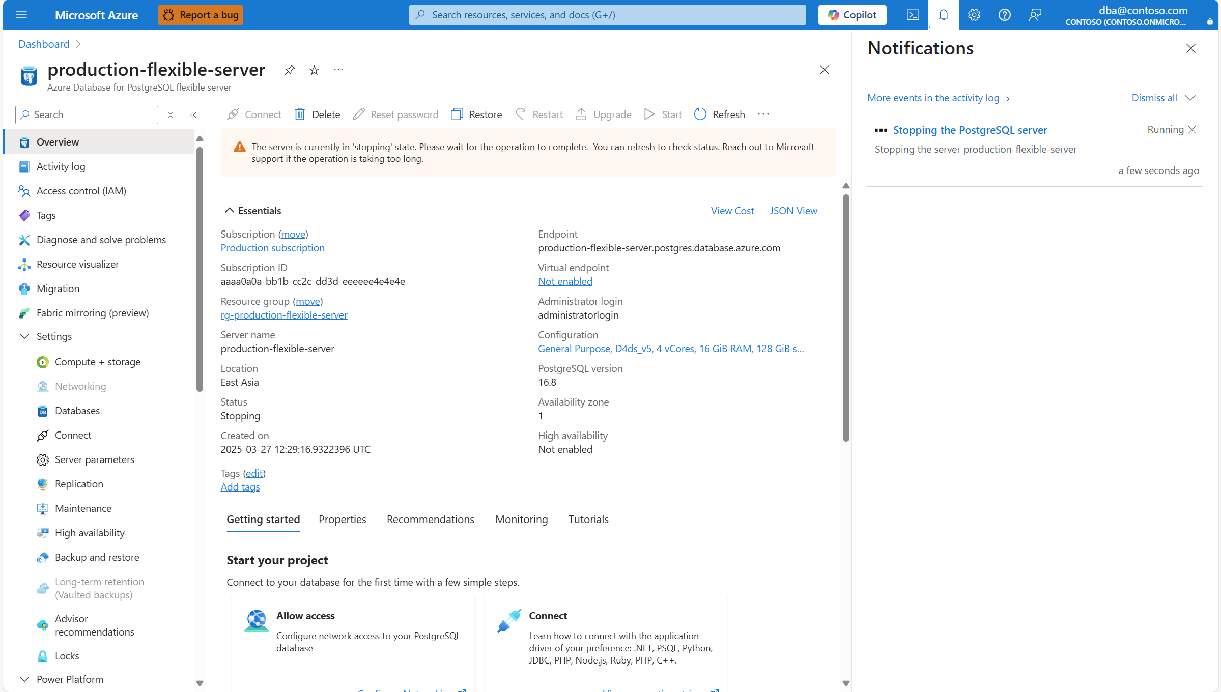 サーバーを停止する Azure Database For Postgresql Flexible Server Microsoft Learn