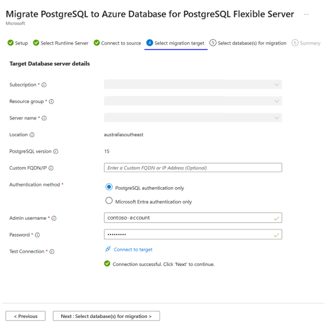 チュートリアル Azure Portal と Azure Cli で移行サービスを使用して Amazon Rds For Postgresql からオフラインで移行する Azure