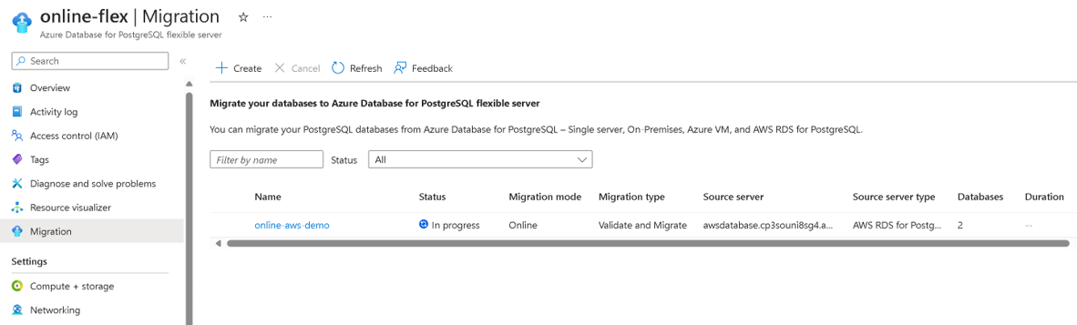 チュートリアル Azure Portal と Azure Cli による移行サービスを使用して Amazon Rds For Postgresql からオンラインで移行する Azure